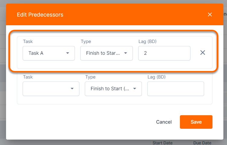 Add Predecessors to Tasks