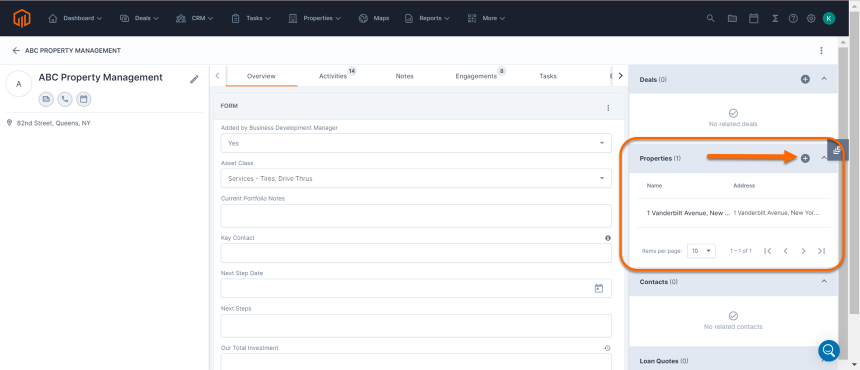 Add a Property from a Company