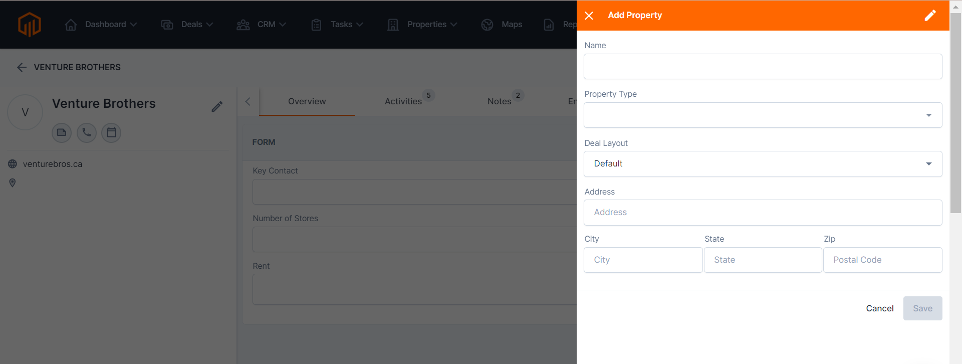 Add a Property from a Company