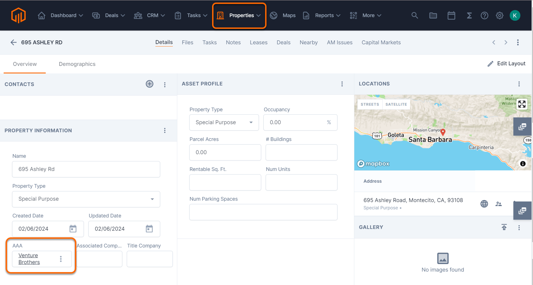 Add a Property from a Company