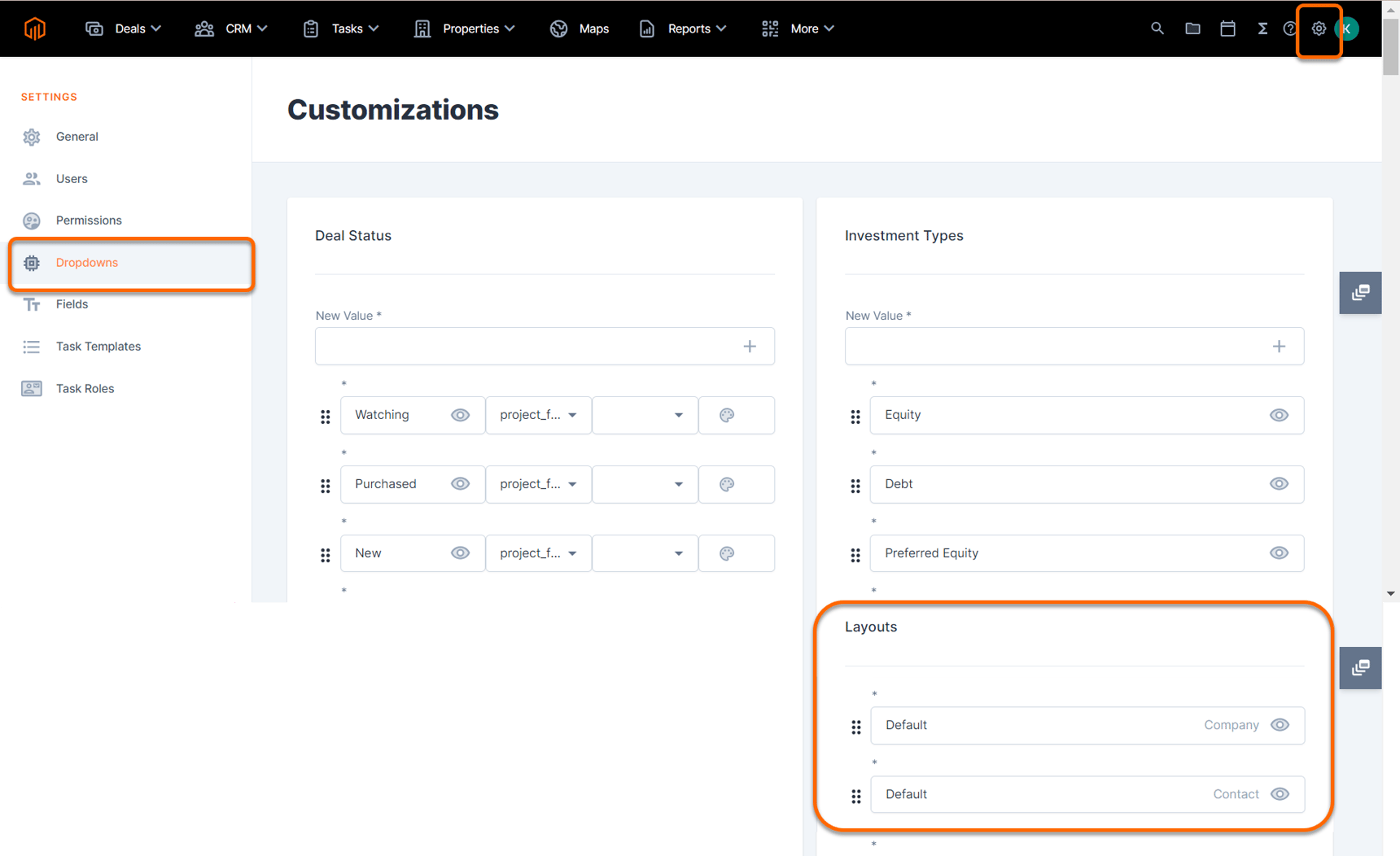Add or Edit CRM Layout Templates