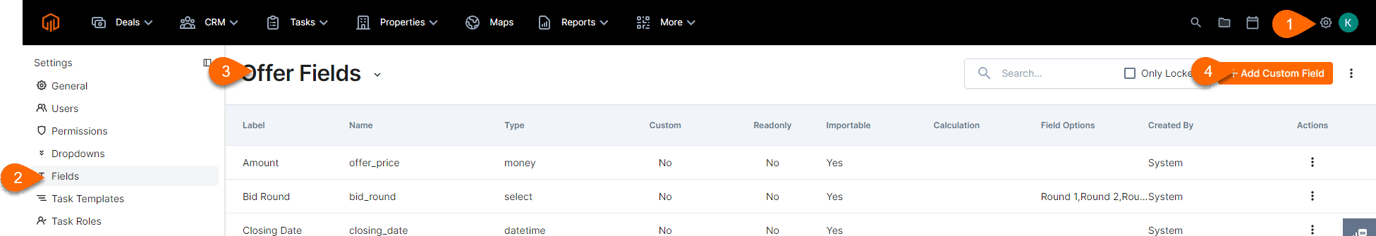 Add or Remove Custom Fields to Offer Panel