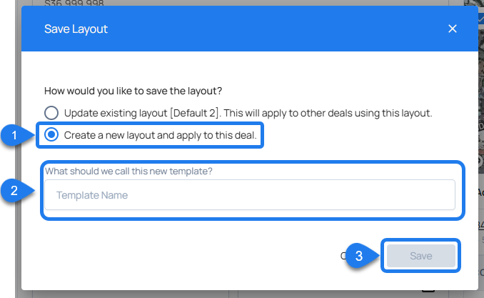 Add or Edit Deal Layout Templates