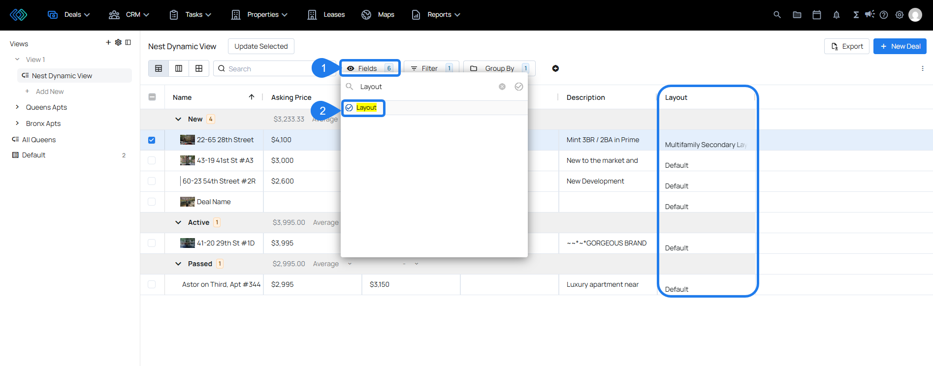 Add or Edit Deal Layout Templates